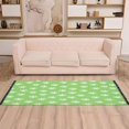 72x23.5 Runner Rug Non Slip Washable Green Paw Print Pattern Soft Short ...