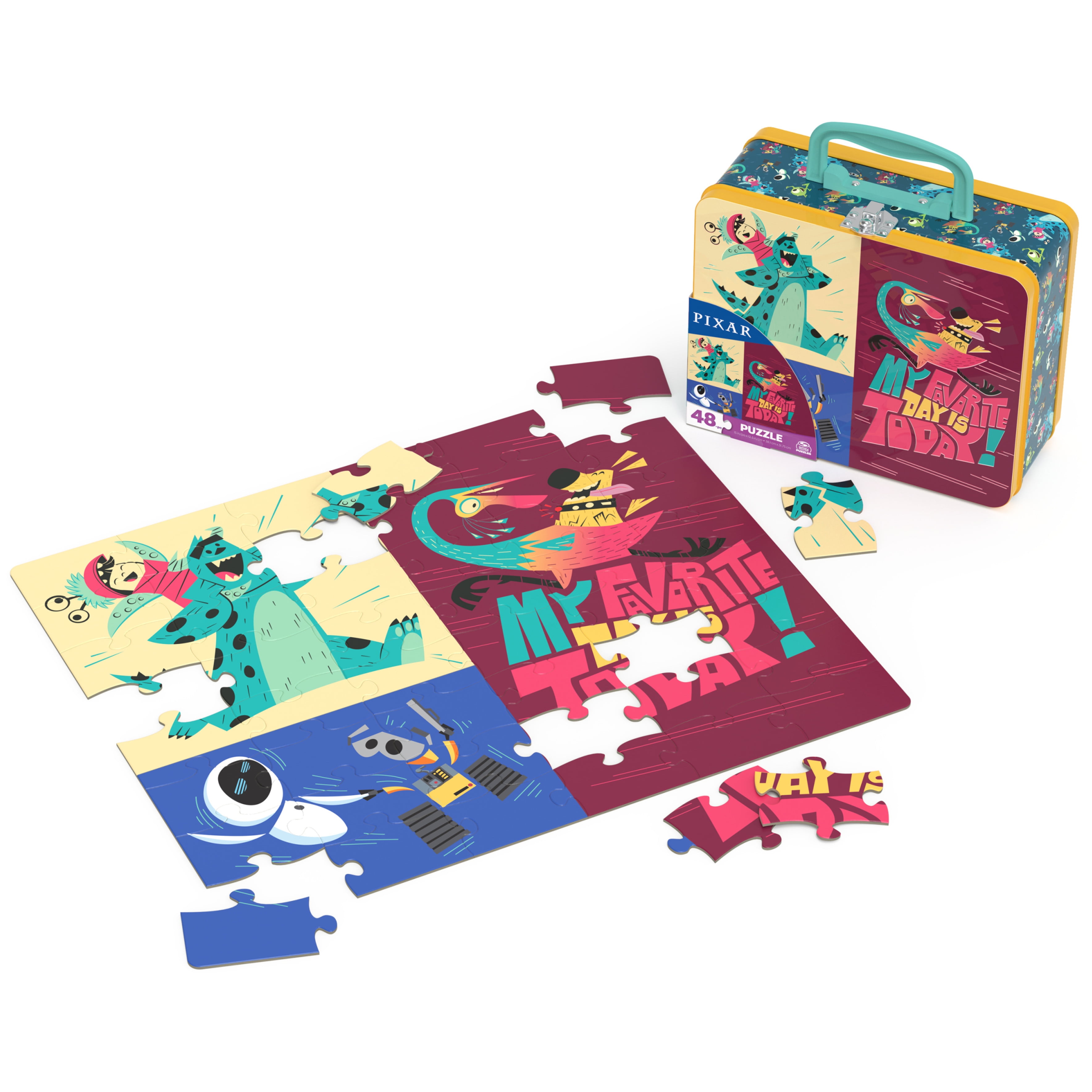 Disney Pixar 48-Piece Puzzle Up WALL-E Monsters Inc, for Ages 4 and up ...