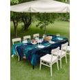 Blue Bronzing Marble Rectangle Outdoor Tablecloth with Umbrella Hole ...