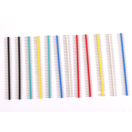 40pin Male Single Row Pin Headers Strips 2.54mm Pitch 12 Pieces ...