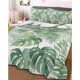 Banana Leaf Quilts Bedding Set Queen Size Green Palm Foliage Tropical ...