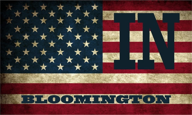 Bloomington IN Indiana Monroe County Vintage US Flag Decal Bumper ...