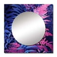 Designart "Pink Blue Fern Fonds Pastel Hues" Floral Square Mirror Wall ...