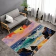 RKSupls Watercolor Sunset Beach Picture Soft Fluffy Velvet Area Rug for ...