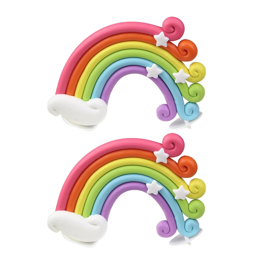 Etereauty 2PCS Star Rainbow Cake Toppers Large Size Rainbow Cake Picks ...
