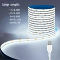 Customizable White LED Light Strip with USB Power - Flexible, Easy to ...