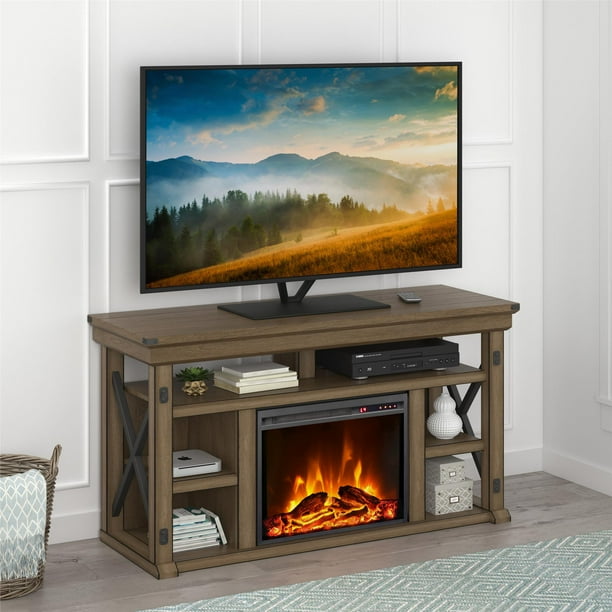 Ameriwood Home Wildwood 56'' TV Stand with Fireplace - Walmart.com