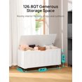 Storage Chest, 39.4'' Wooden Bench with 4 Wheels & 2 Safety Hinges ...