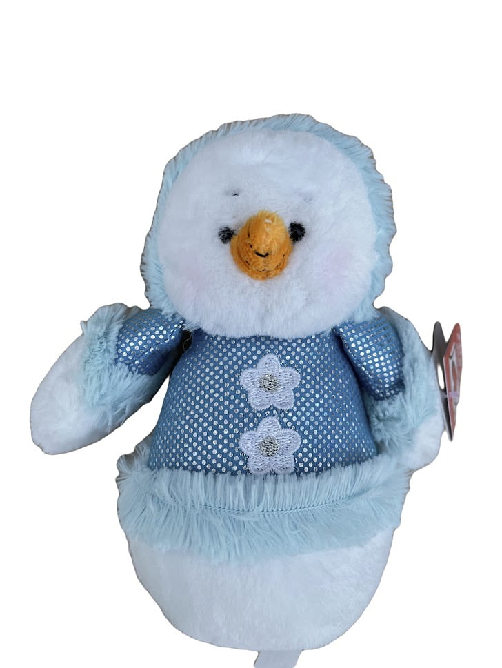 Snowman Plush Toy - Snow Man in Shining Blue Silver Parka - Walmart.com
