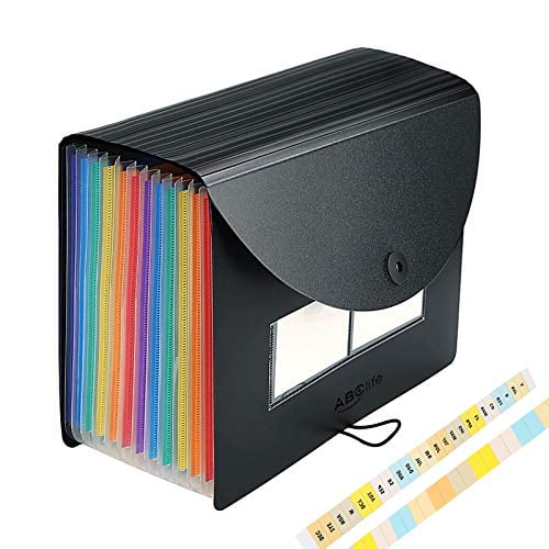 Expanding File Folder Accordian File Organizer with Cover/Portable A4 ...