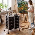 12-Drawer Rolling Storage Cart with Removable Drawers, Lockable Wheels ...