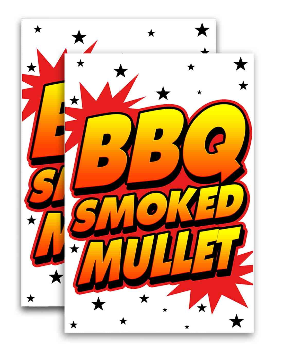 BBQ Smoked Mullet (24" X 36") Vinyl Decal Only (Pack of 2) |Sign ...