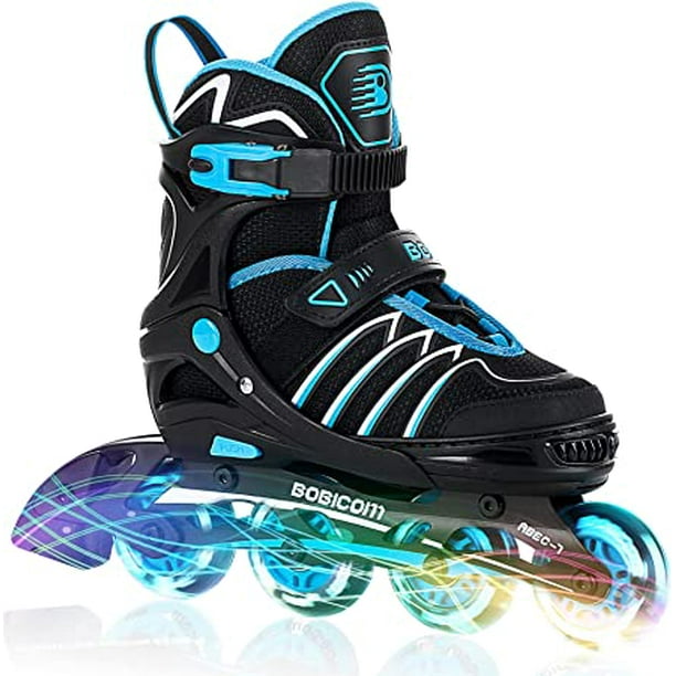 BOBICOM Adjustable Roller Blades with Full Light Up Wheels,Outdoor ...