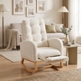 Sailvan Upholstered High Back Accent Rocking Chair with Footrest ...