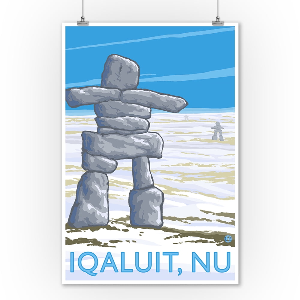 Wall Hangings Wall Décor Prints Map of Iqaluit Nunavut Iqaluit Inuksuk ...