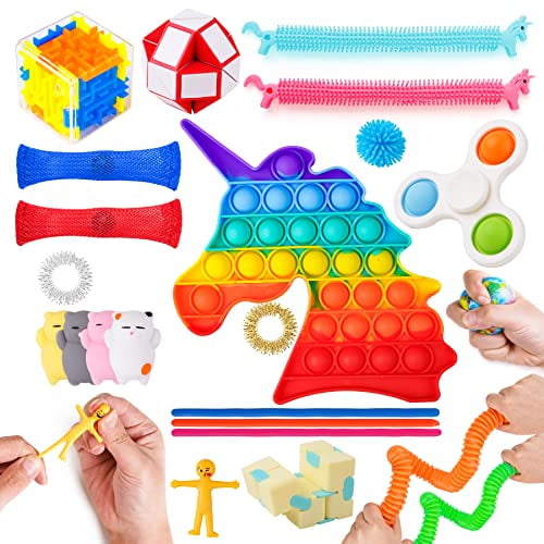 NiHealth 25PCS Fidget Toy Variety Pack, Assorted Sensory Hand Fidget ...