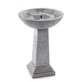 Gingko IntelliSOLAR Birdbath with Remote - Weathered Stone - Walmart.com