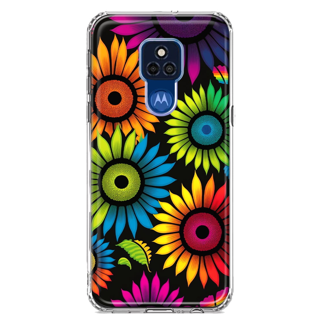 MUNDAZE Motorola Moto G Play 2021 Neon Rainbow Glow Sunflowers Colorful ...