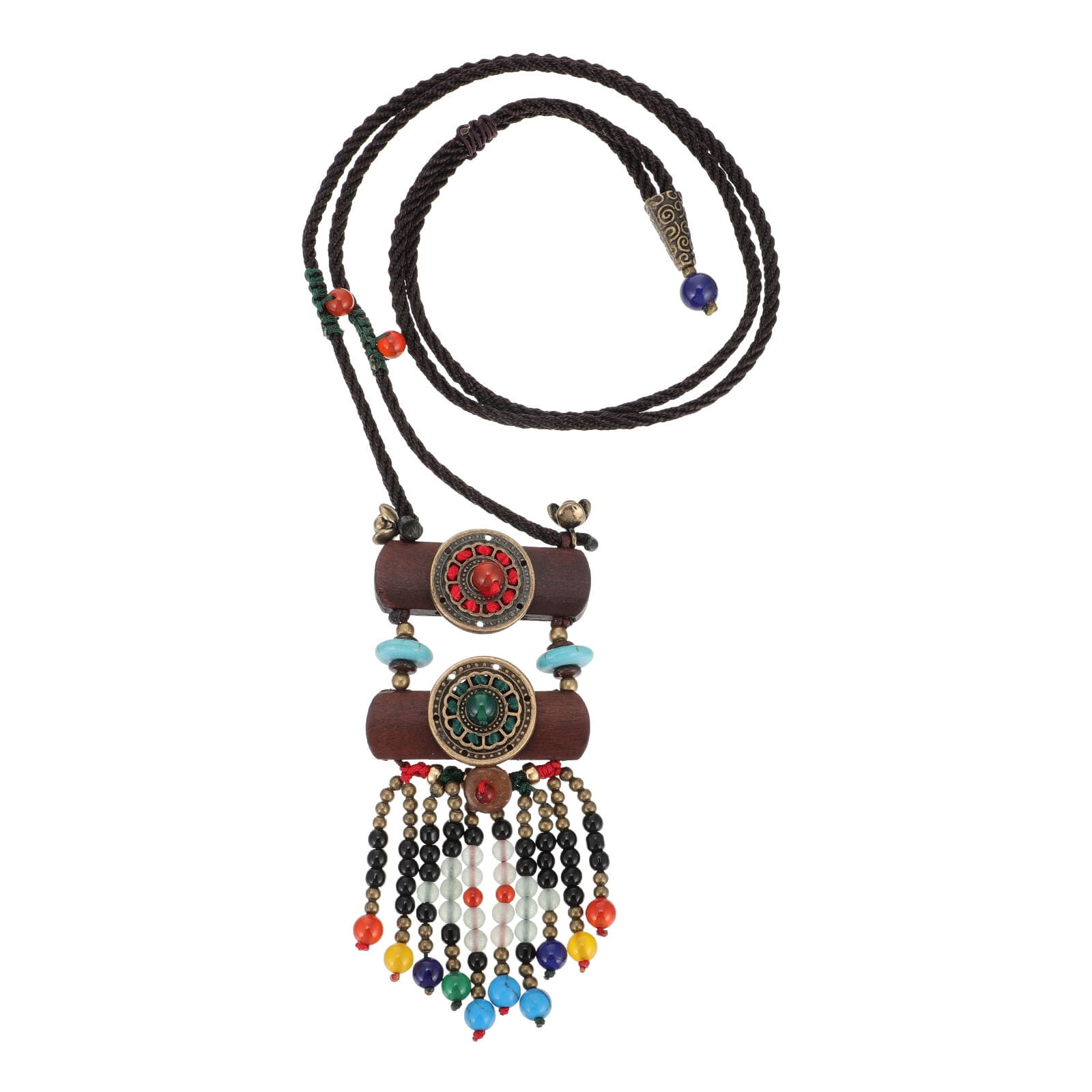 Tassel Long Chain Pendant Necklace Women Ethnic Vintage Bead Bohemian ...