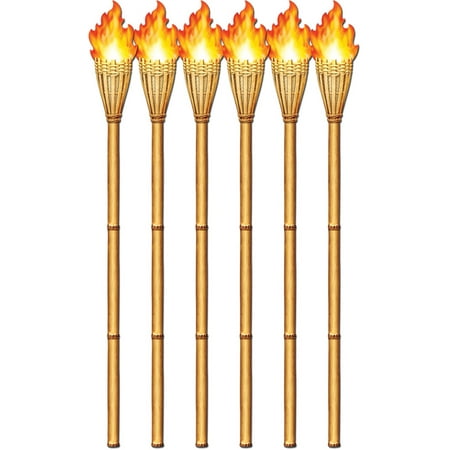 Hawaiian Luau Sunset Party Tiki Torches Wall Props Decoration - Walmart.com