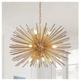 29" Gold Starburst Chandelier - 12 Light Mid-Century Modern Sputnik ...