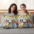 Dogs Pillow Covers Set of 2, Watercolor Spring White Yellow Daisy ...