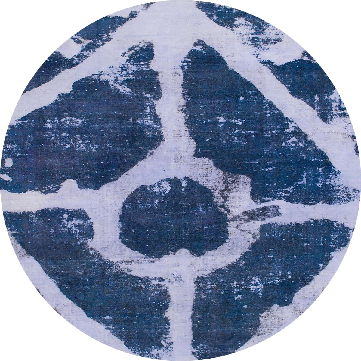 Ahgly Company Indoor Round Abstract Blue Abstract Area Rugs, 4' Round ...