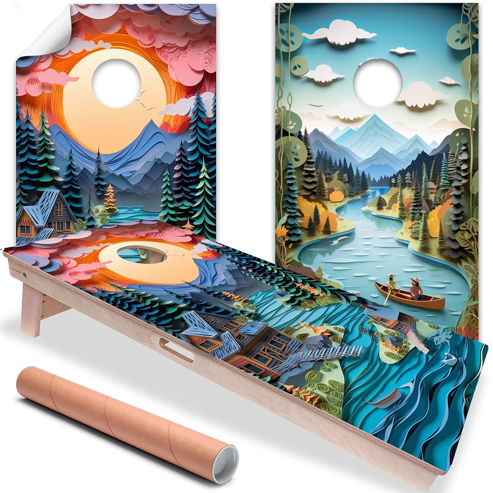 Set of 2 Cornhole Wraps for Boards Vinyl Decals - Lake Life is Best ...
