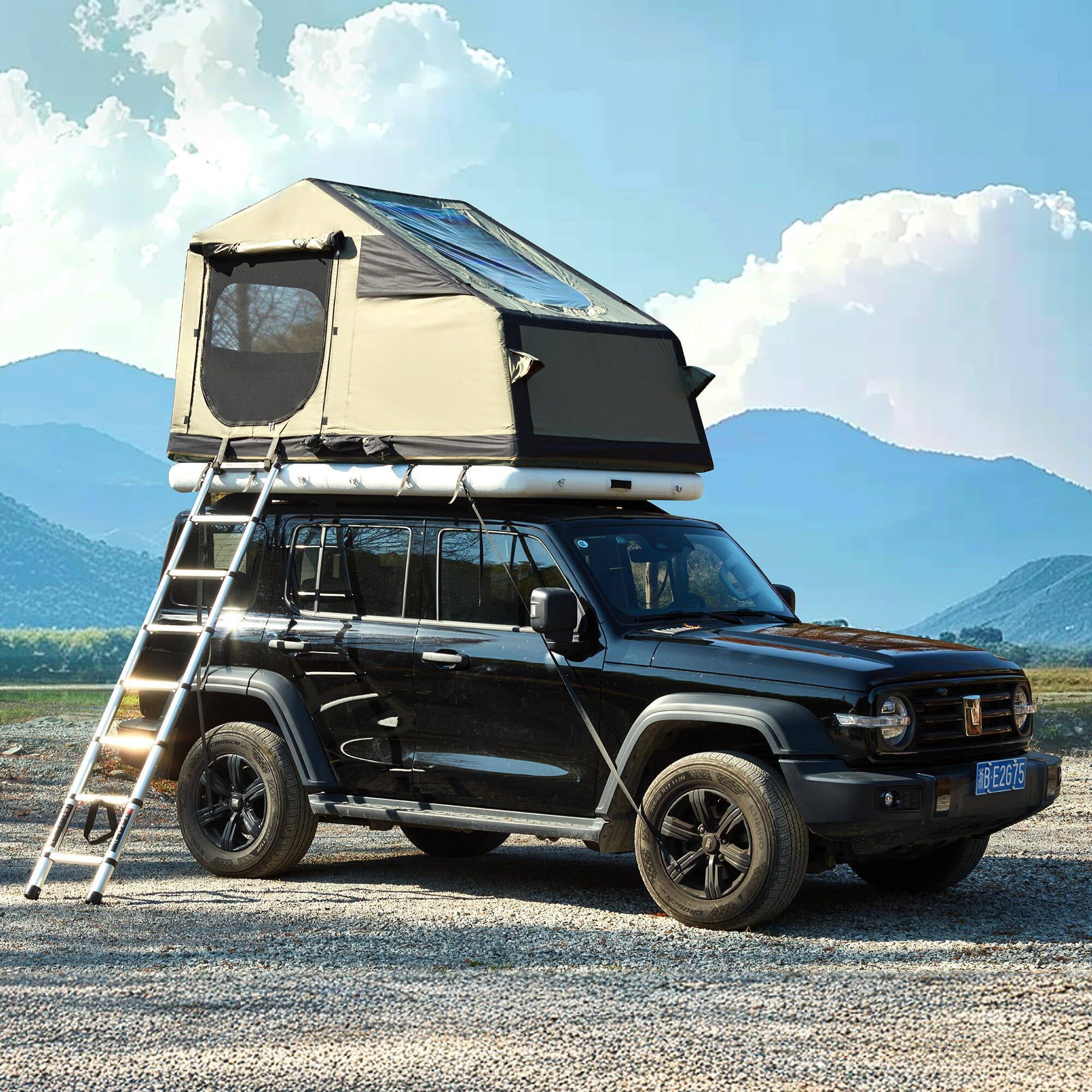 MELLCOM Inflatable Rooftop Tent, Camping Car Tent with Telescopic ...
