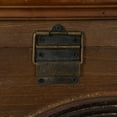 HOUSEHOLD ESSENTIALS Large Wooden Storage Trunk with Decorative Arch ...