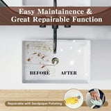 MEDUNJESS 21'' Stone Resin Bathroom Vessel Sink Rectangular Modern Above Counter Bathroom Sink ...