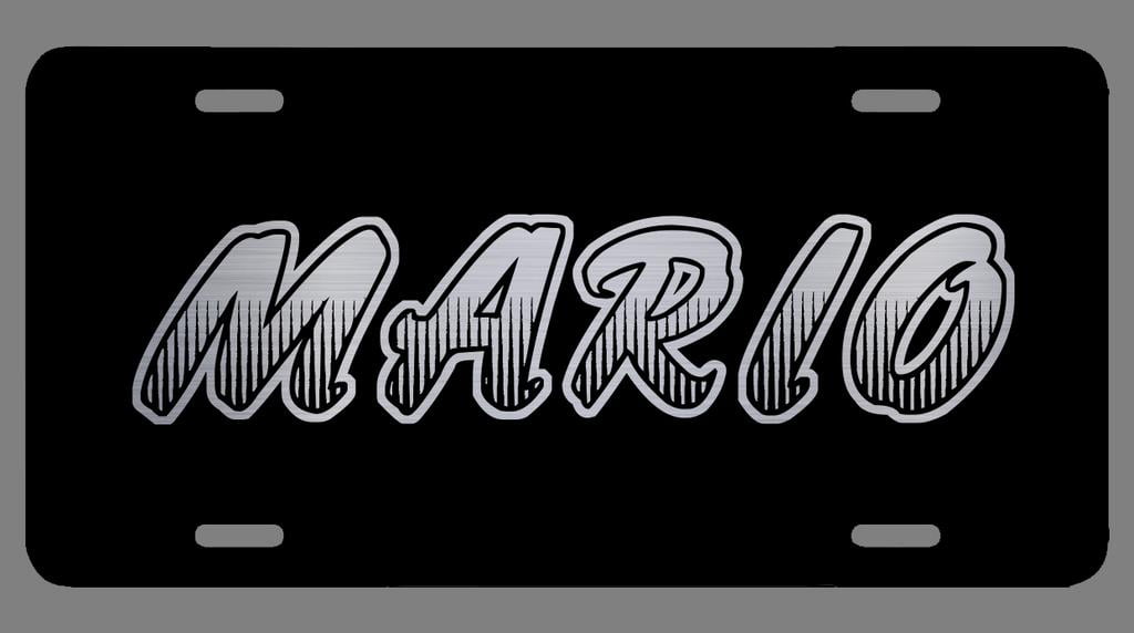 Mario Name Etched Style License Plate Tag Vanity Novelty Metal | Etched ...