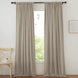 NICETOWN Living Room Curtains 108 inches Long, Faux Linen Textured ...