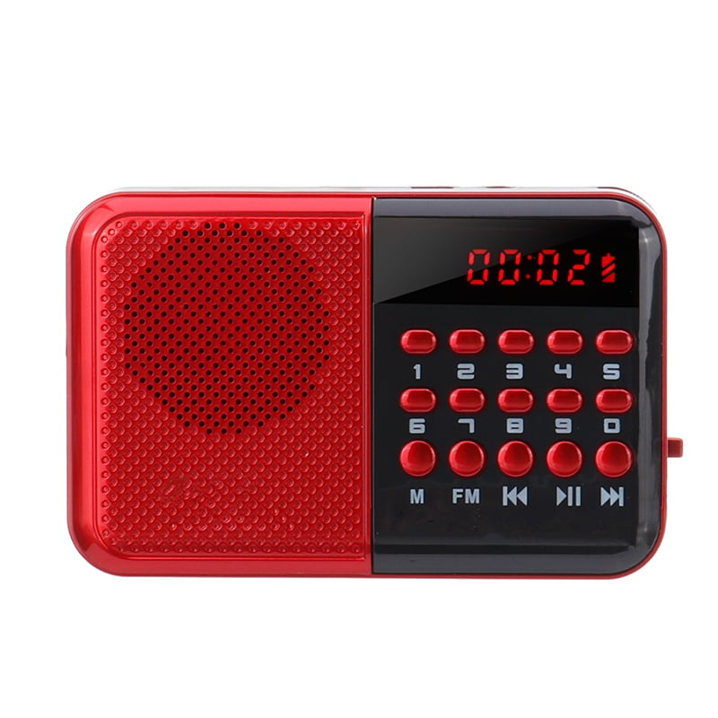 Mini Portable Radio Handheld Digital FM USB TF MP3 Player Speaker ...