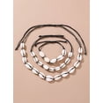 Black Shell Woven Necklace, Bracelet, And Anklet Set For Women Summer ...