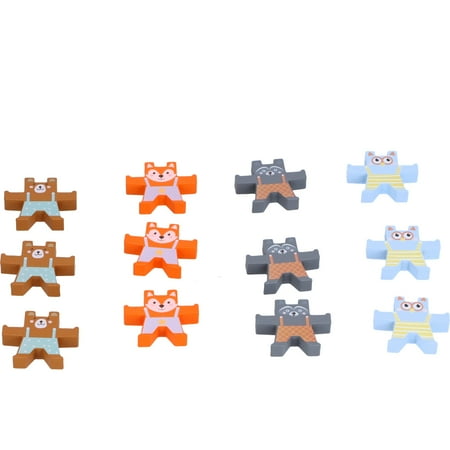 Wooden Stacking Games, Little Bear Balancing Stacking Blocks Cute ...