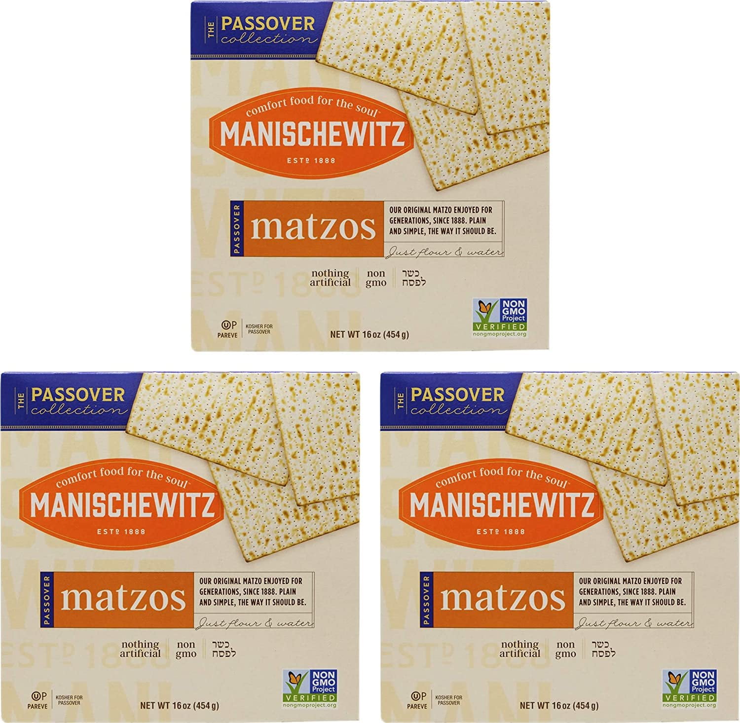 Manischewitz Kosher For Passover Matzo 3 LBS 3 Boxes - Walmart.com