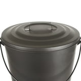 Pleasant Hearth Fireplace Ash Bucket with Lid, Black, Wood & Metal ...