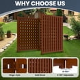3-Panel Ventilated Air Conditioner Screen, Cedar Wood Privacy Fence ...