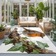 Bird Washable Area Rug 2.7 x 5 ft Ivy Branch Animal Nature, Soft Non ...