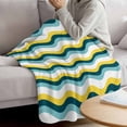 Bohemian Fleece Throw Blanket Lightweight Summer Abstract Ocean Wave ...