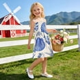 Summer Spaghetti Strap Blue Seashells and Starfish A Line Dress Casual ...