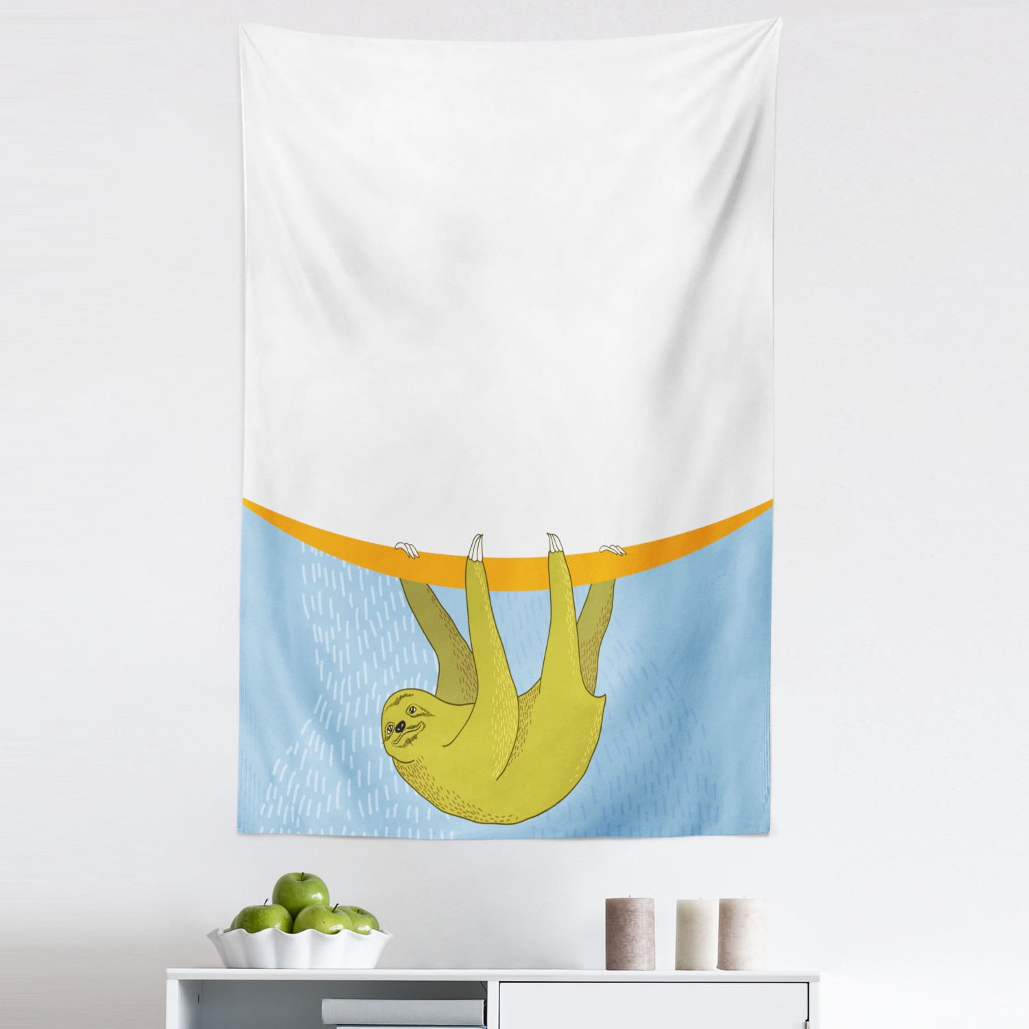 Sloth Tapestry, Sloth in Underwater Illustration Oceanic Tropical ...