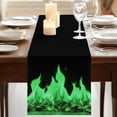 Abstract Green Flame Burlap Cotton Table Runner 13x72 Inches Long ...