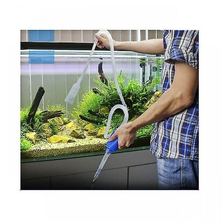Aquarium Siphon Fish Tank Syphon Vacuum Cleaner Pump Semi-automatic ...