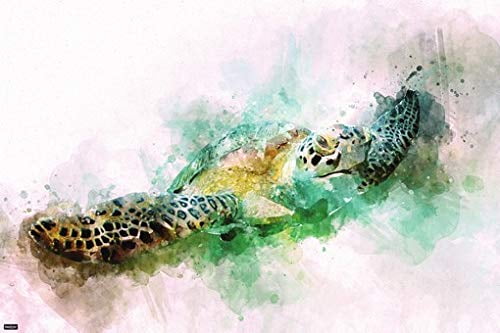 Beautiful sea Turtle Watercolor Painting Modern Art Print Home Decor ...