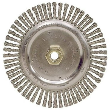 Narrow Face Crimped Wire Wheel, 6 in D x 3/4 W, .006 Stainless Steel ...