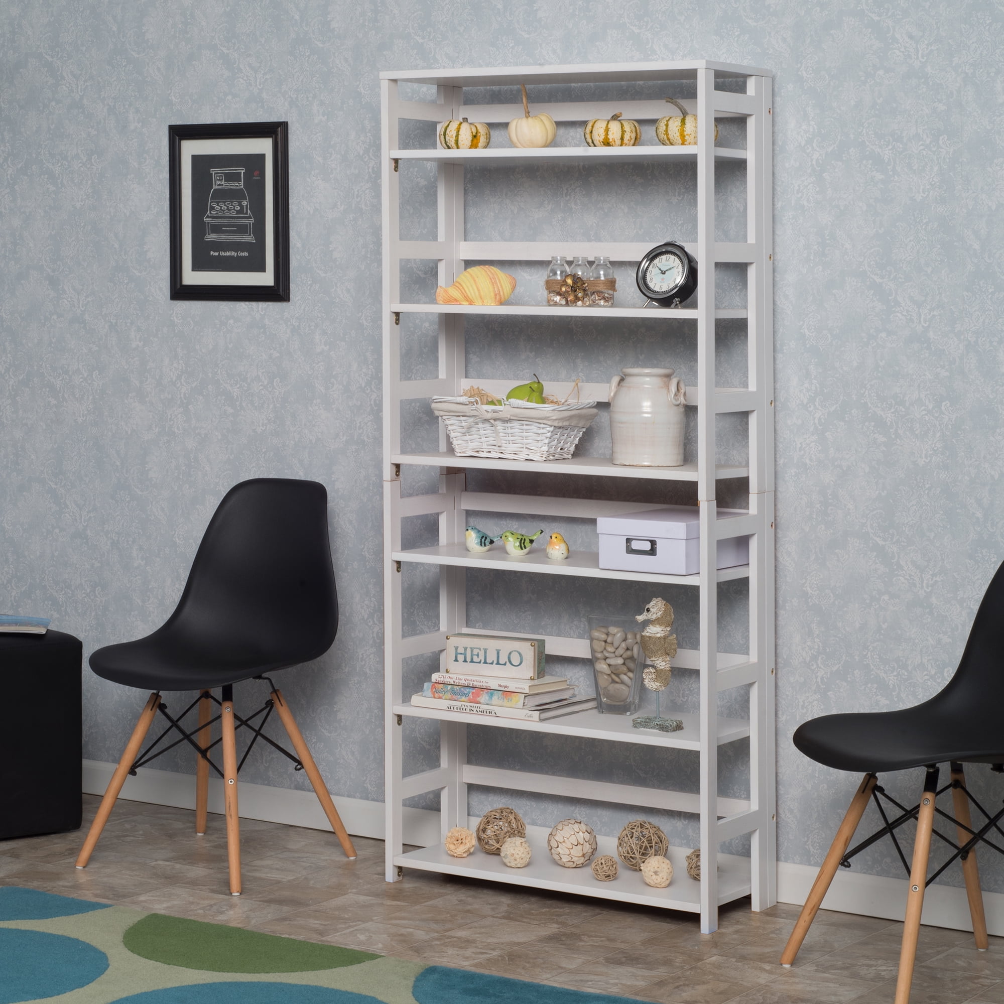 Flip Flop 67 High Folding Bookcase White