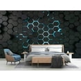 Modern Wallpaper, 3d Effect Black Geometric Shapes Wal Art, Paper Wall ...