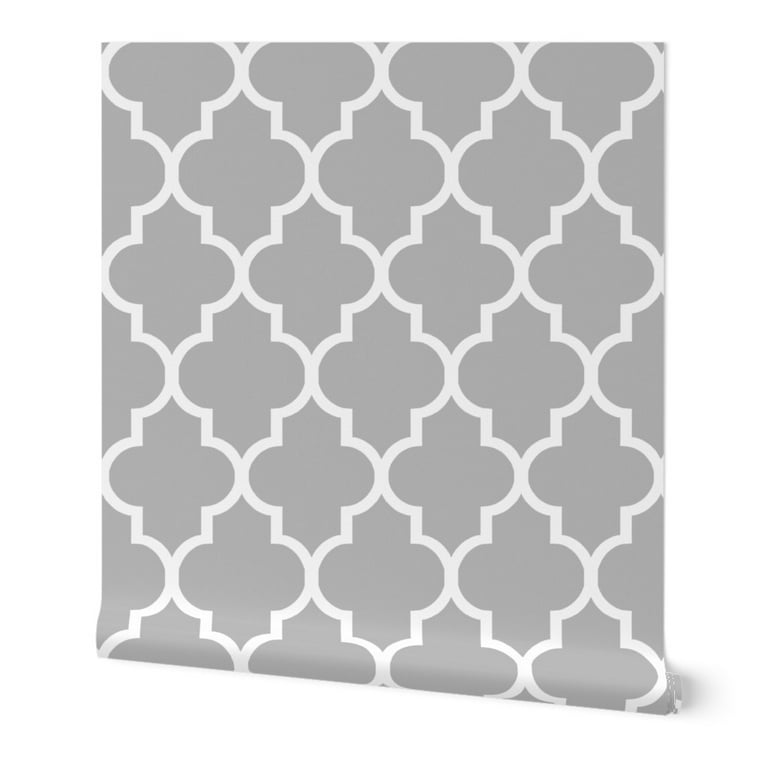 Gray Quatrefoil Background